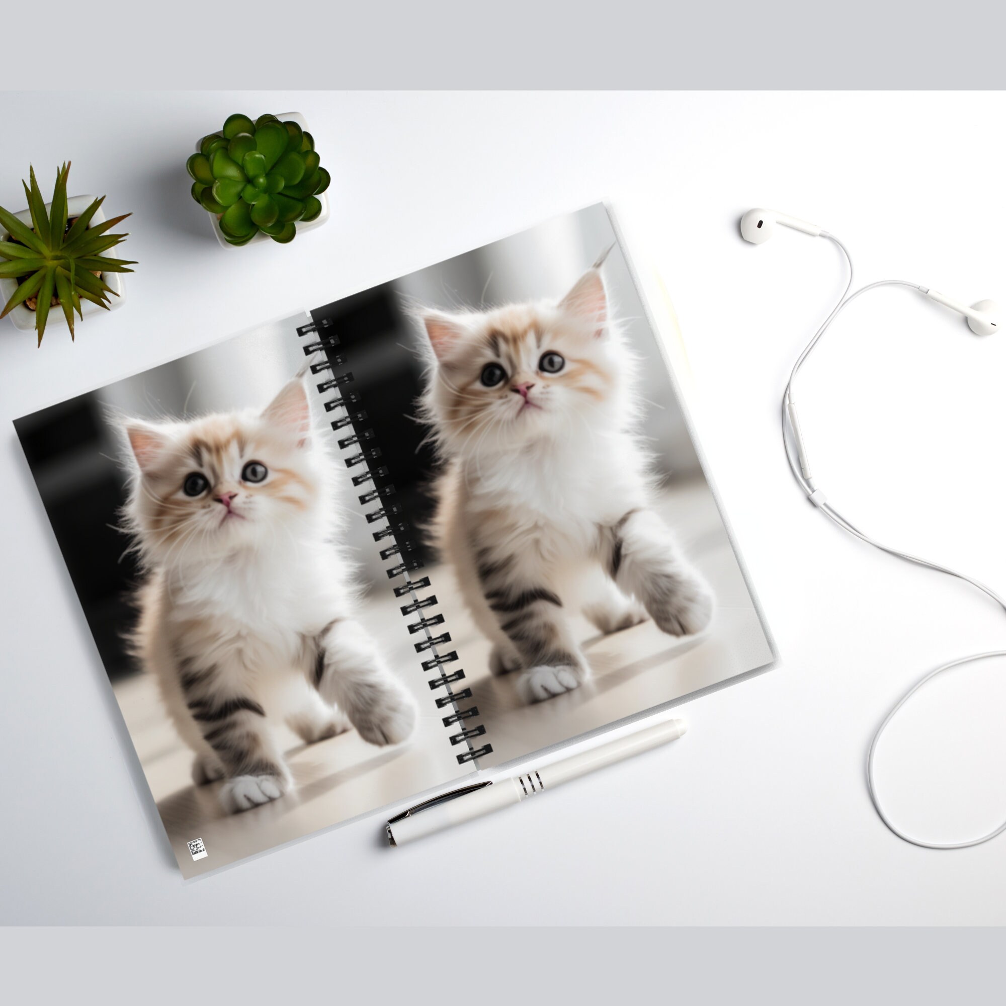 Maine Coon Kitten Spiral Notebook, Cats, Cute Kitten, Half Letter 5.58. ...