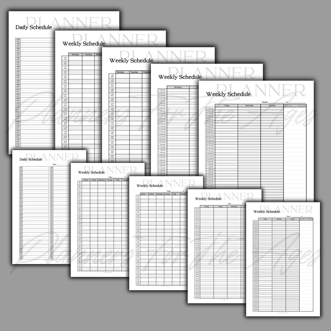 Print and Fill Daily and Weekly Schedule Planner Pages, 2024 Monthly ...
