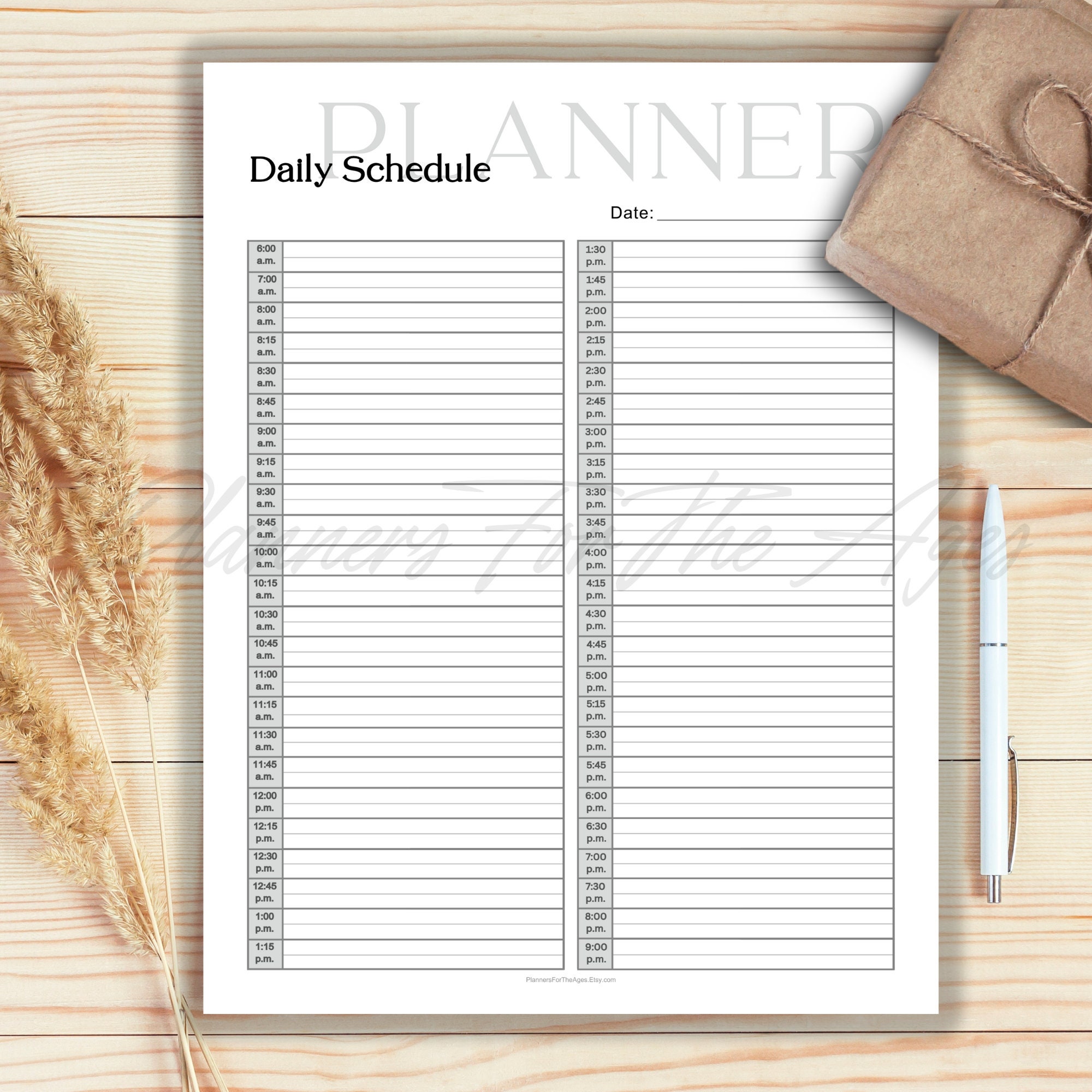 Print and Fill Daily and Weekly Schedule Planner Pages, 2024 Monthly ...