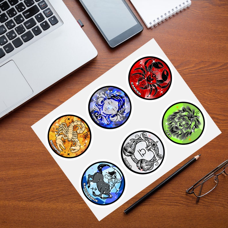 Printable Zodiac Stickers Astrology Sticker Sheets Journals Planners ...