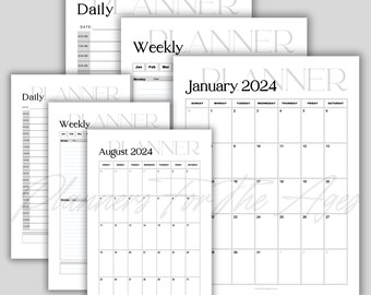 Print and Fill Daily and Weekly Schedule Planner Pages, 2024 Monthly ...