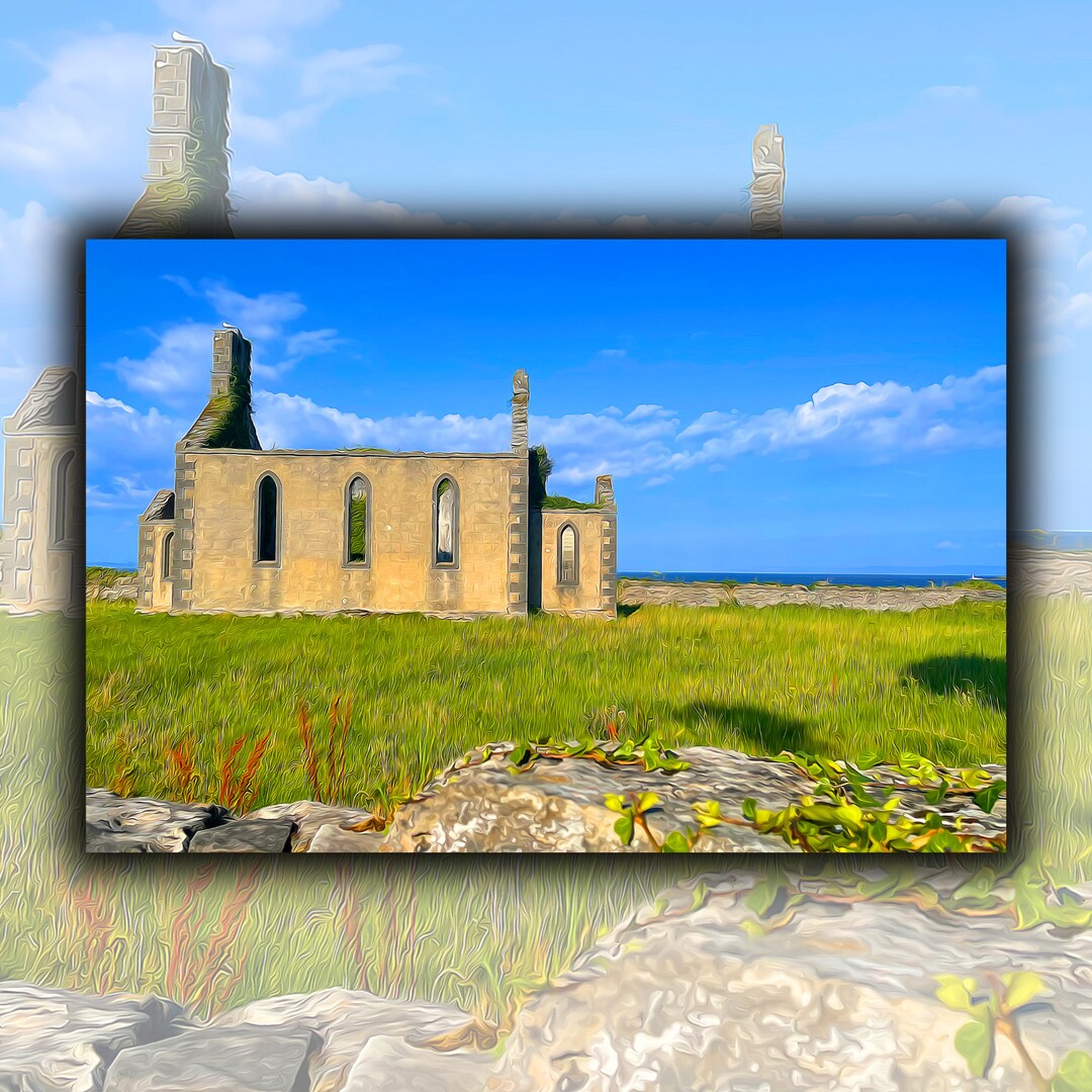Scenes From Ireland, Aran Islands, Inishmore, Church Ruins, Kilronan ...