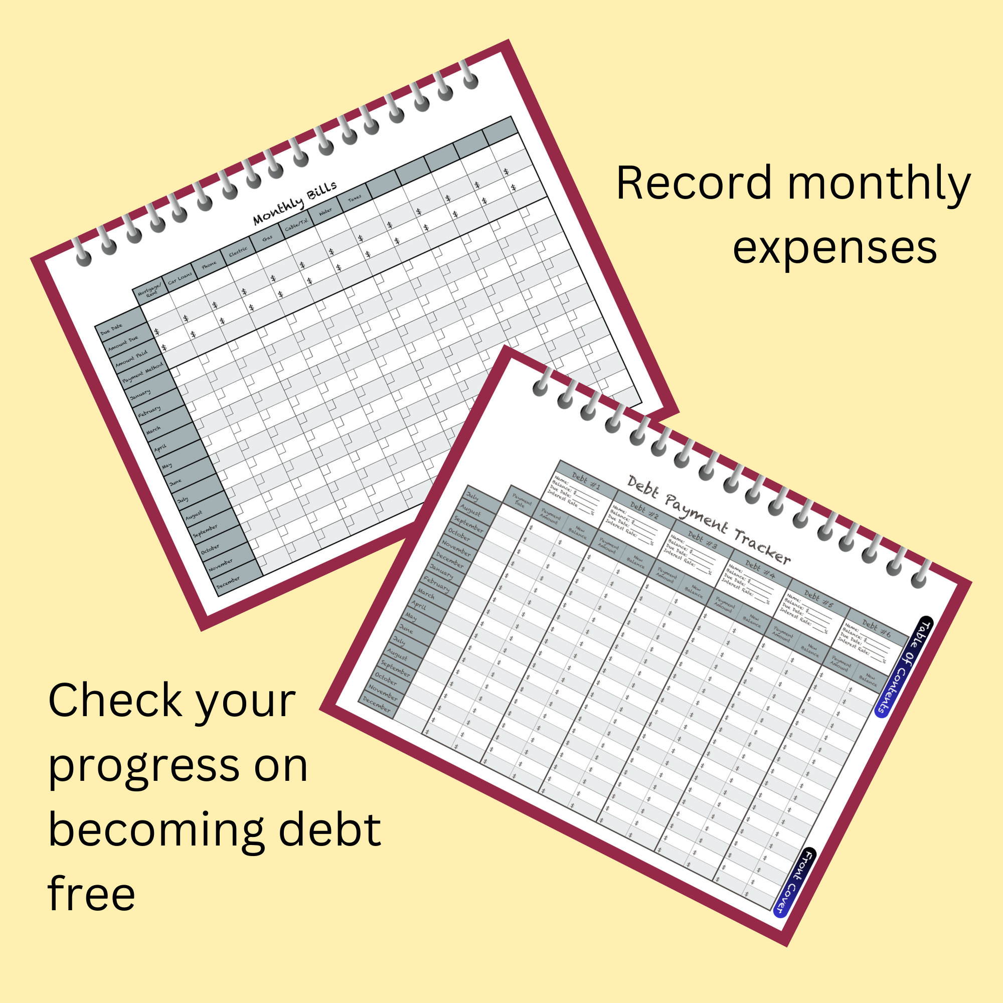 2023-2024 Fillable Weekly Planner, Bill & Debt Tracker, Monthly ...