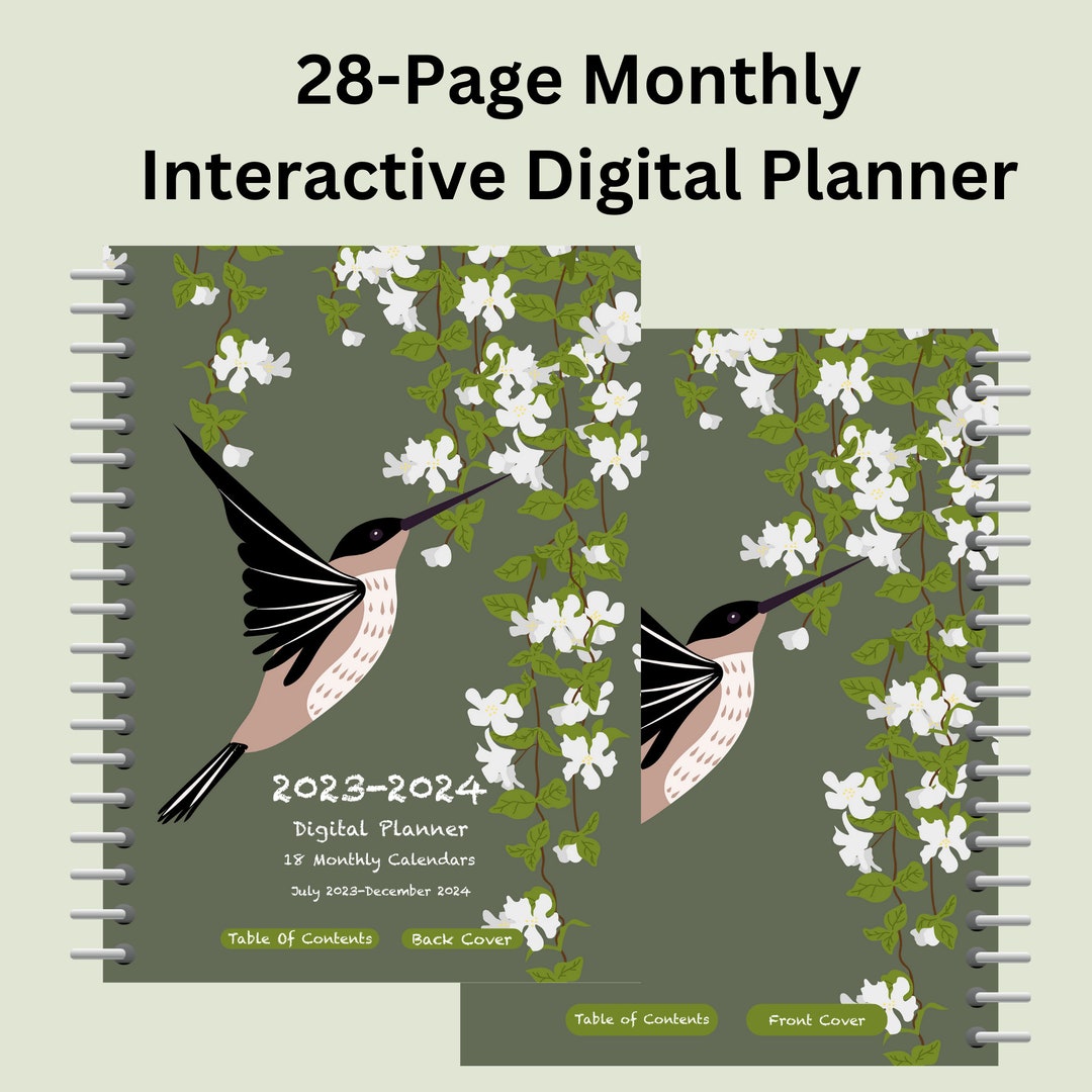 2023-2024 18 Month Fillable Digital Planner With Interactive - Etsy
