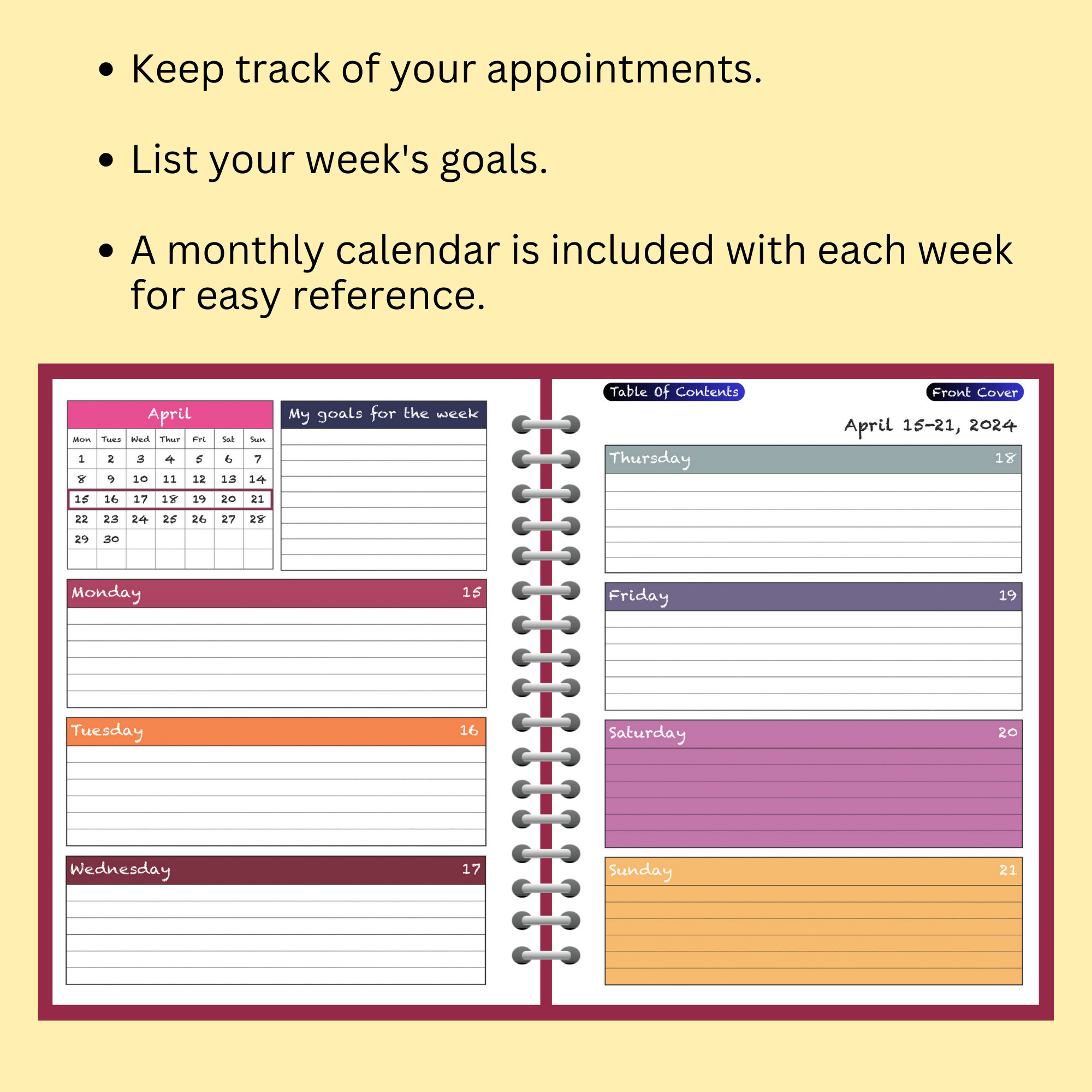 2023-2024 Fillable Weekly Planner, Bill & Debt Tracker, Monthly ...