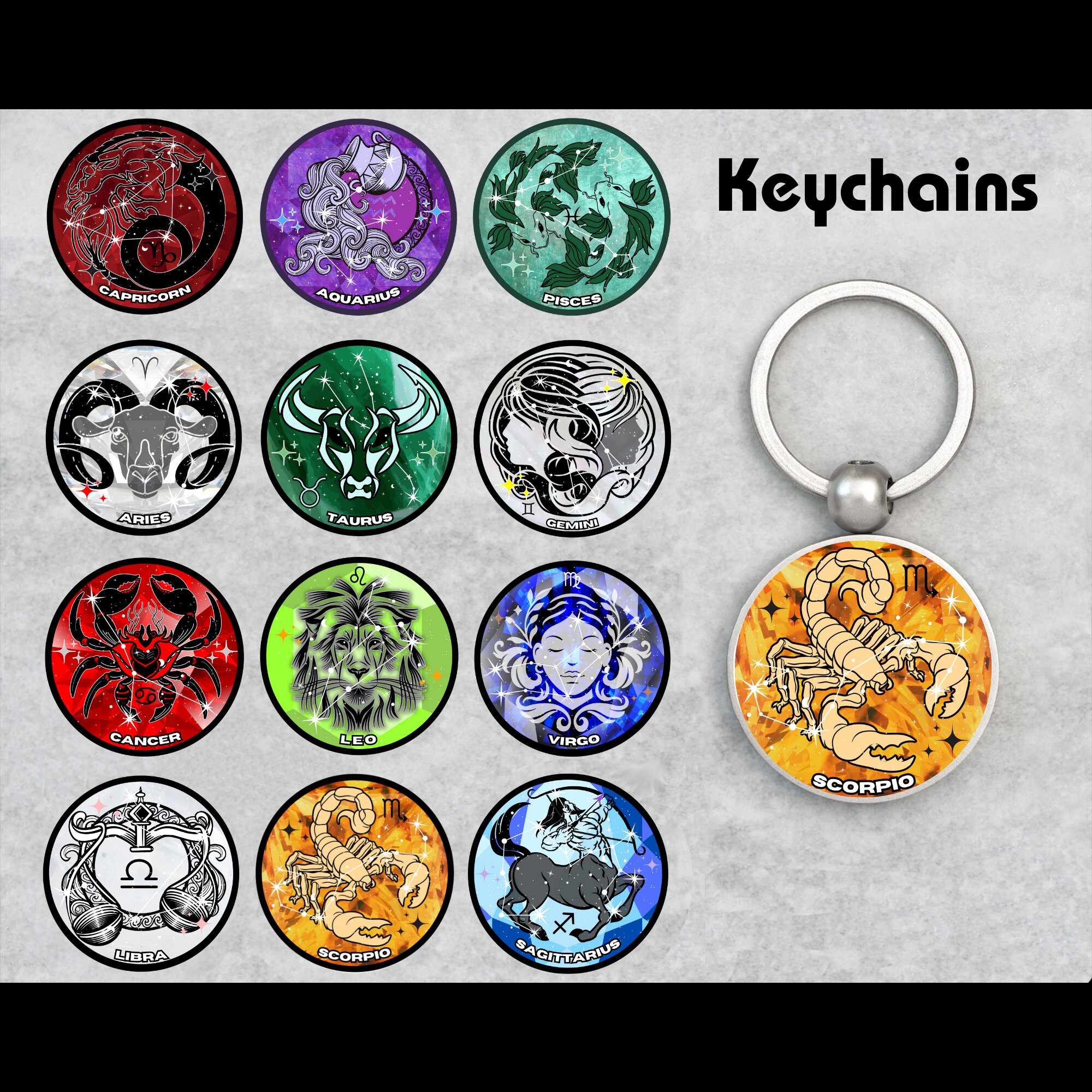 Printable Zodiac Stickers Astrology Sticker Sheets Journals Planners ...