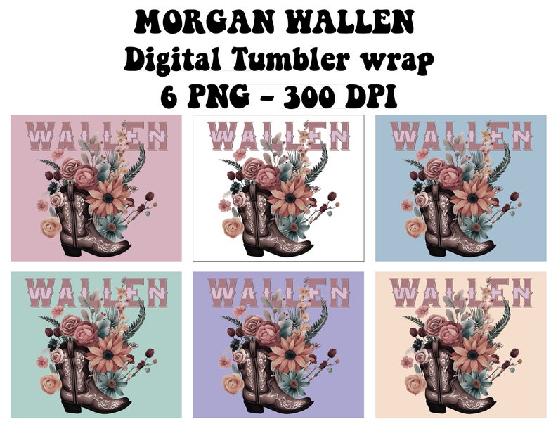 Morgan Wallen Skinny Tumbler Sublimation Wrap Design 6 Png Bundle 300