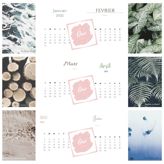 Printable 2022 Calendar Monthly Calendar Nature Forest | Etsy