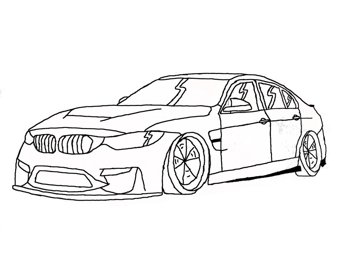 BMW F80 M3 Coloring Page | Etsy