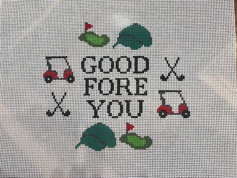 Good Fore You Golf Needlepoint Canvas - Etsy
