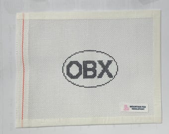 OBX Road Sign | Stitch Painted Needlepoint Ornament Canvas | Outer ...