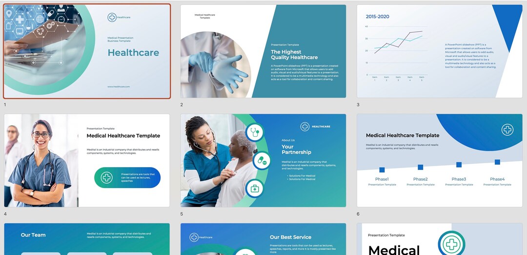 Powerpoint Template for Healthcare | Blue Powerpoint Presentation ...
