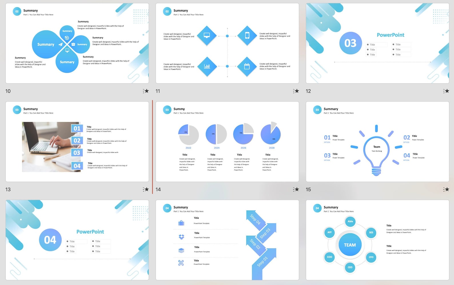 Analysis Slides Template for Powerpoint | Blue Powerpoint Professional ...