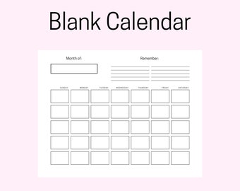 Printable Blank Rainbow Calendar, PDF BUNDLE With Yearly Dates to ...