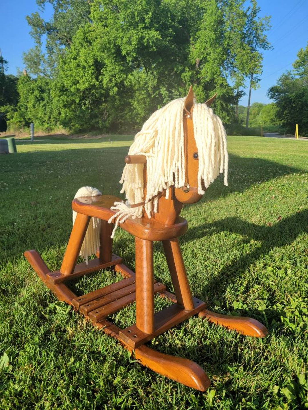 Vintage Restored Kids Wooden Rocking Horse. - Etsy