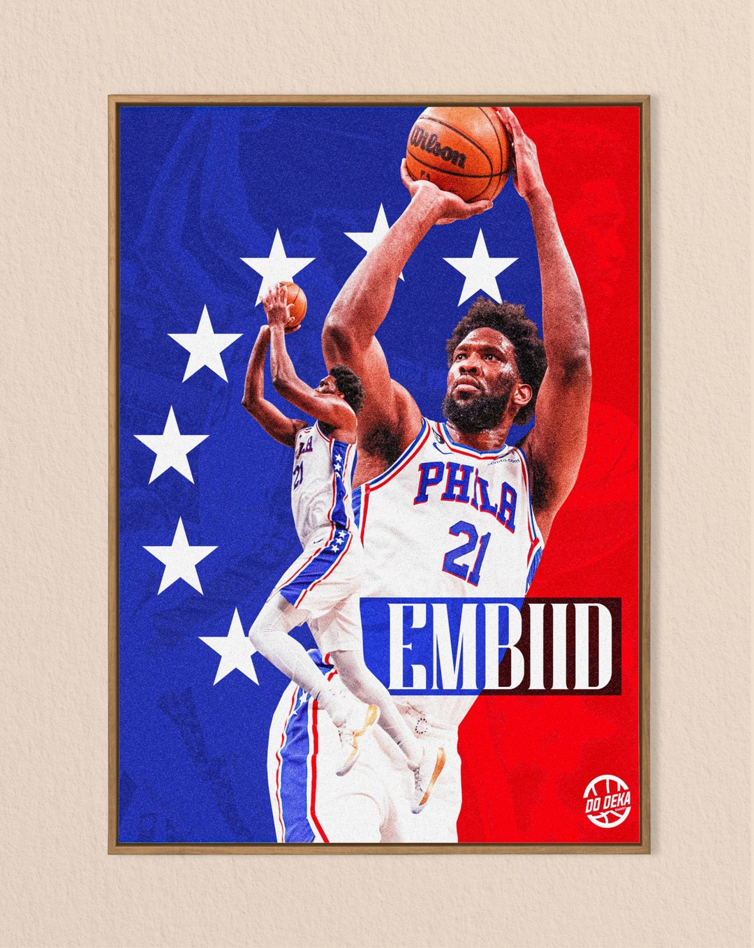 Joel Embiid, Limited Edition Print, Philadelphia 76ers Poster ...