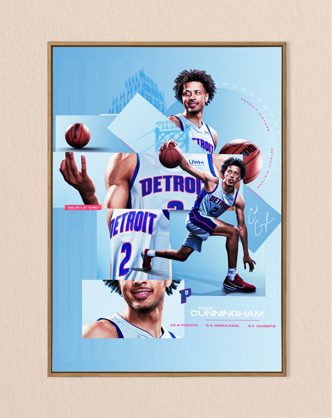 Cade Cunningham Limited Edition Print Detroit Pistons Poster Basketball ...
