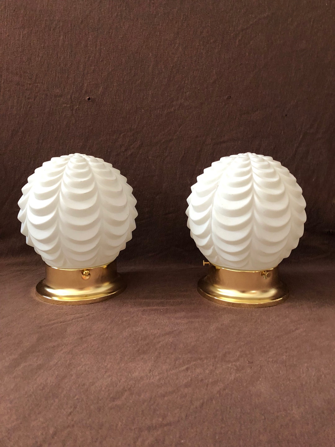 MCM Vintage Scalloped Globe Light Fixture - Etsy