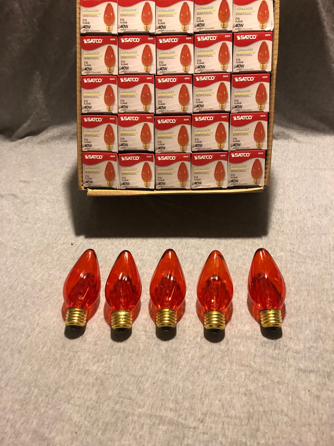2 New 40watt Incandescent Amber Flame Light Bulbs - Etsy