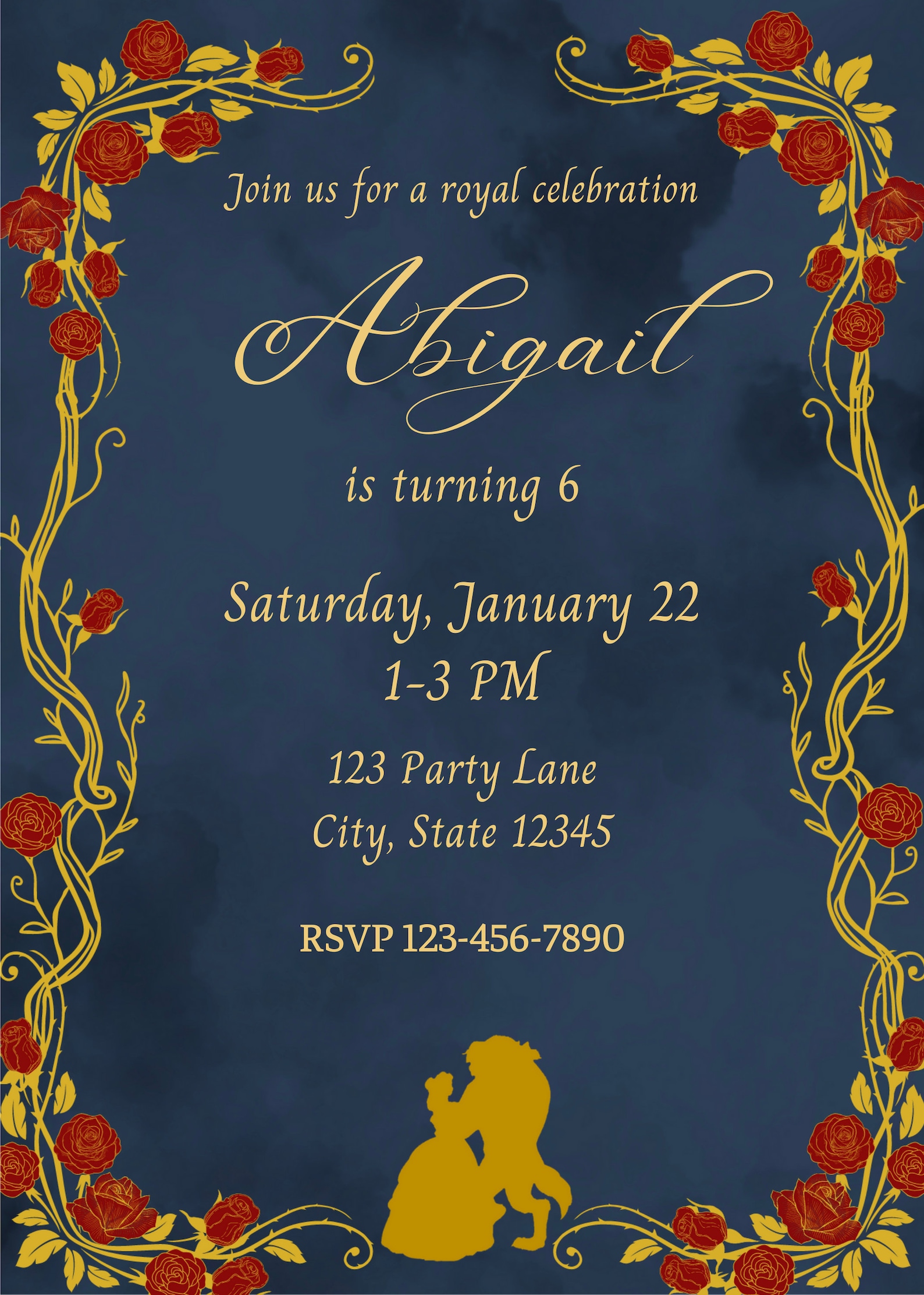 EDITABLE Beauty and the Beast Party Invitation Beauty and the - Etsy