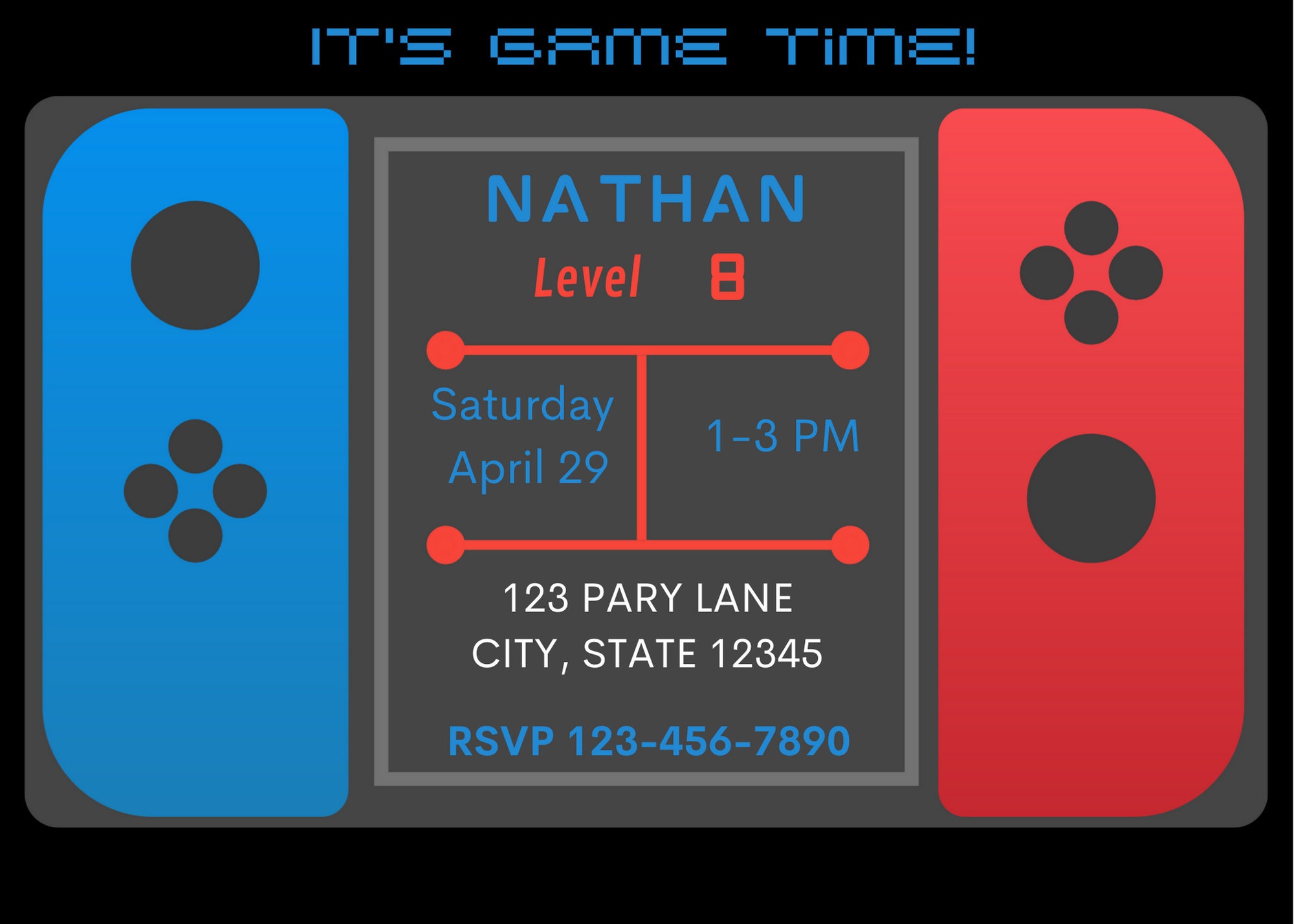 EDITABLE Switch Party Invitation, Birthday Party Invitation, Video Game ...