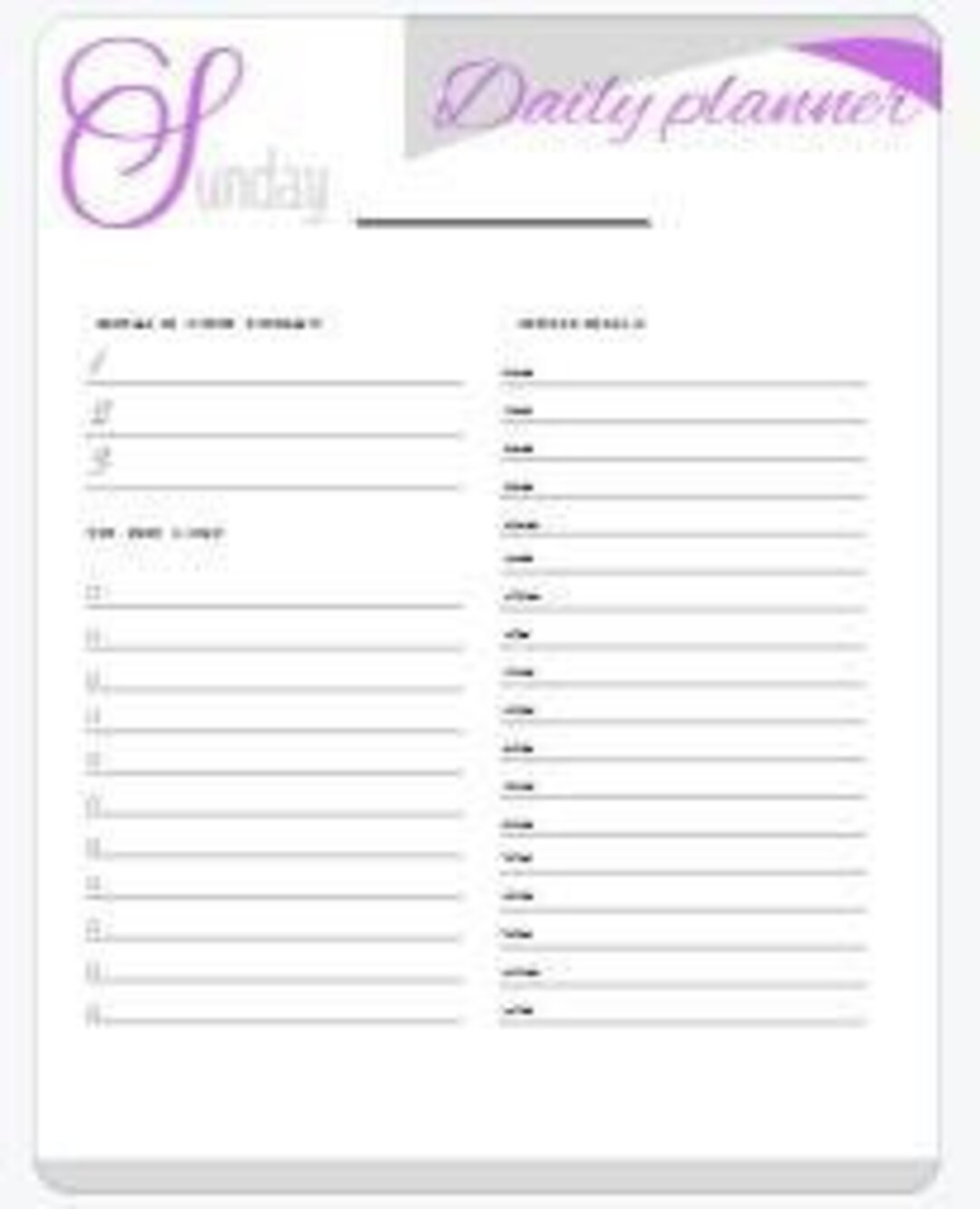 Printable Daily Planner - Etsy
