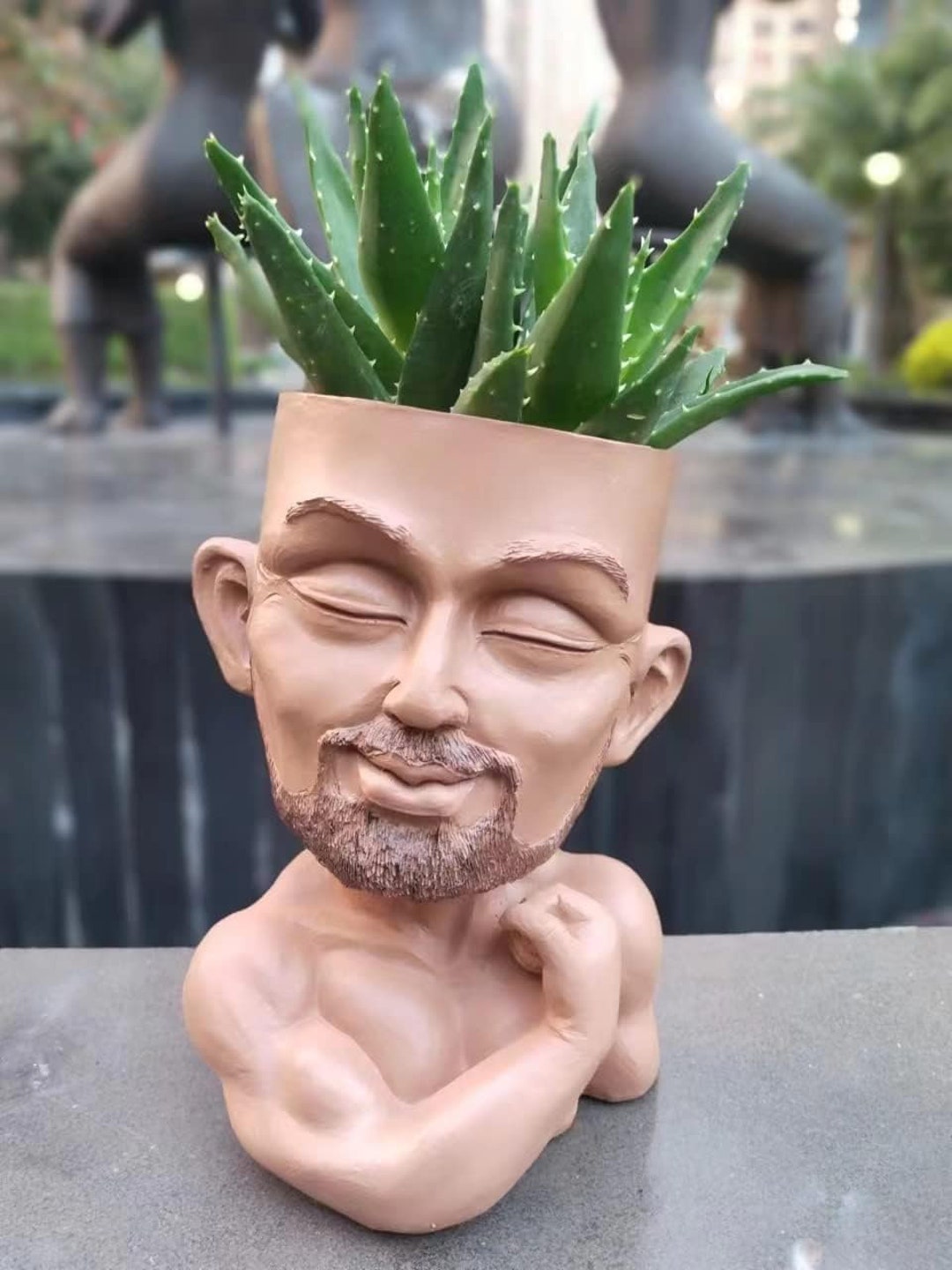 Houseplant Cuttings With Planter Head Face Planter Man Guy Male Showing ...