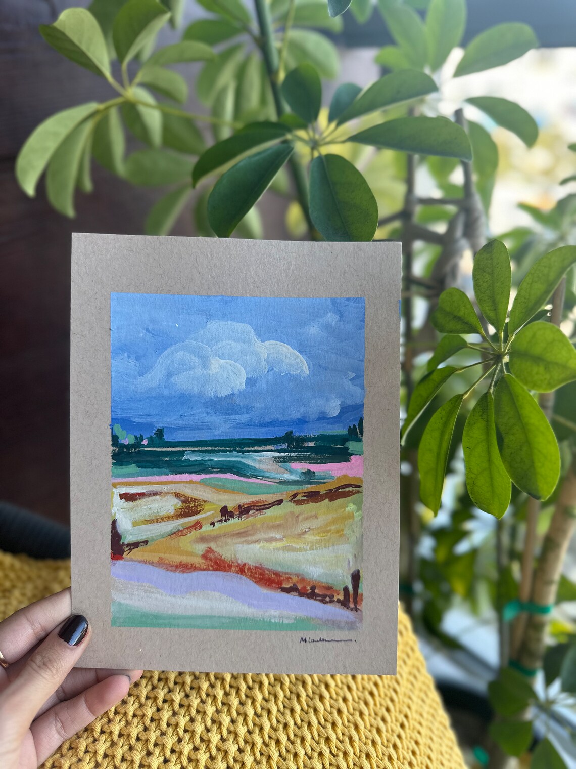 Handmade Original Landscape Painting - Colorful Fields - Etsy