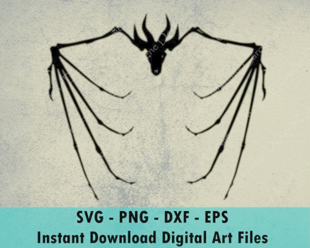 Bone Wings Silhouette- Instant Digital Download - Svg, Png, Dxf, Eps - Etsy