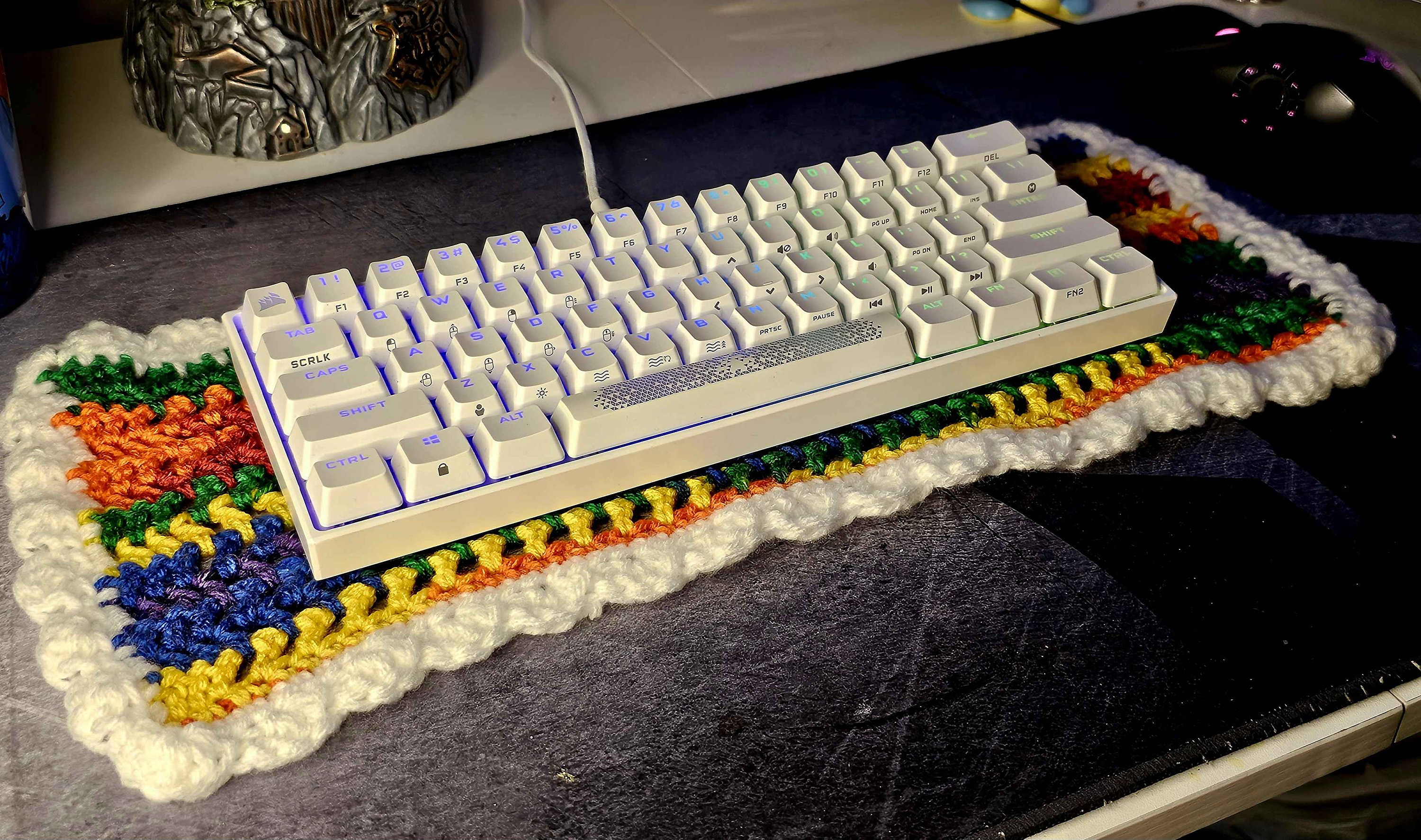 Pride Color Inspired Crochet Keyboard Mat - Etsy