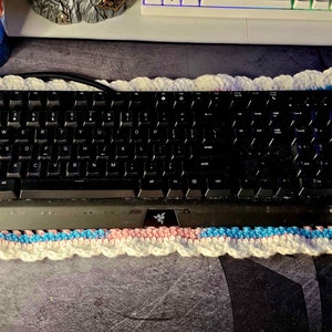 Trans Pride Color Inspired Crochet Keyboard Mat - Etsy