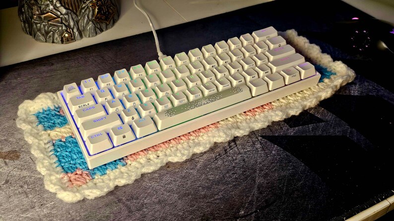 Trans Pride Color Inspired Crochet Keyboard Mat - Etsy