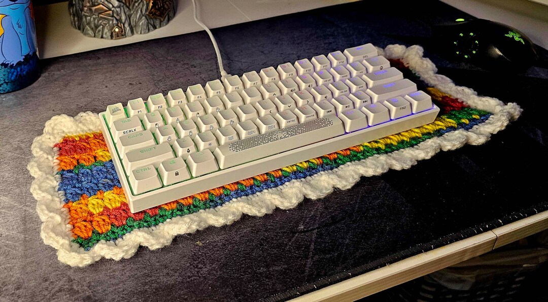 Pride Color Inspired Crochet Keyboard Mat - Etsy
