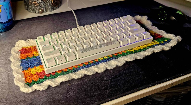 Pride Color Inspired Crochet Keyboard Mat - Etsy