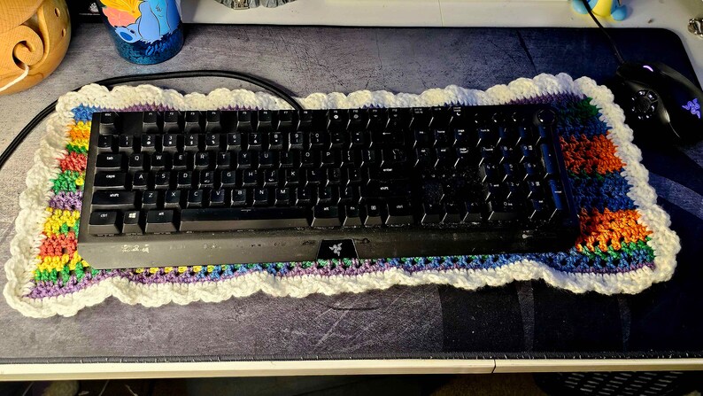 Pride Color Inspired Crochet Keyboard Mat - Etsy