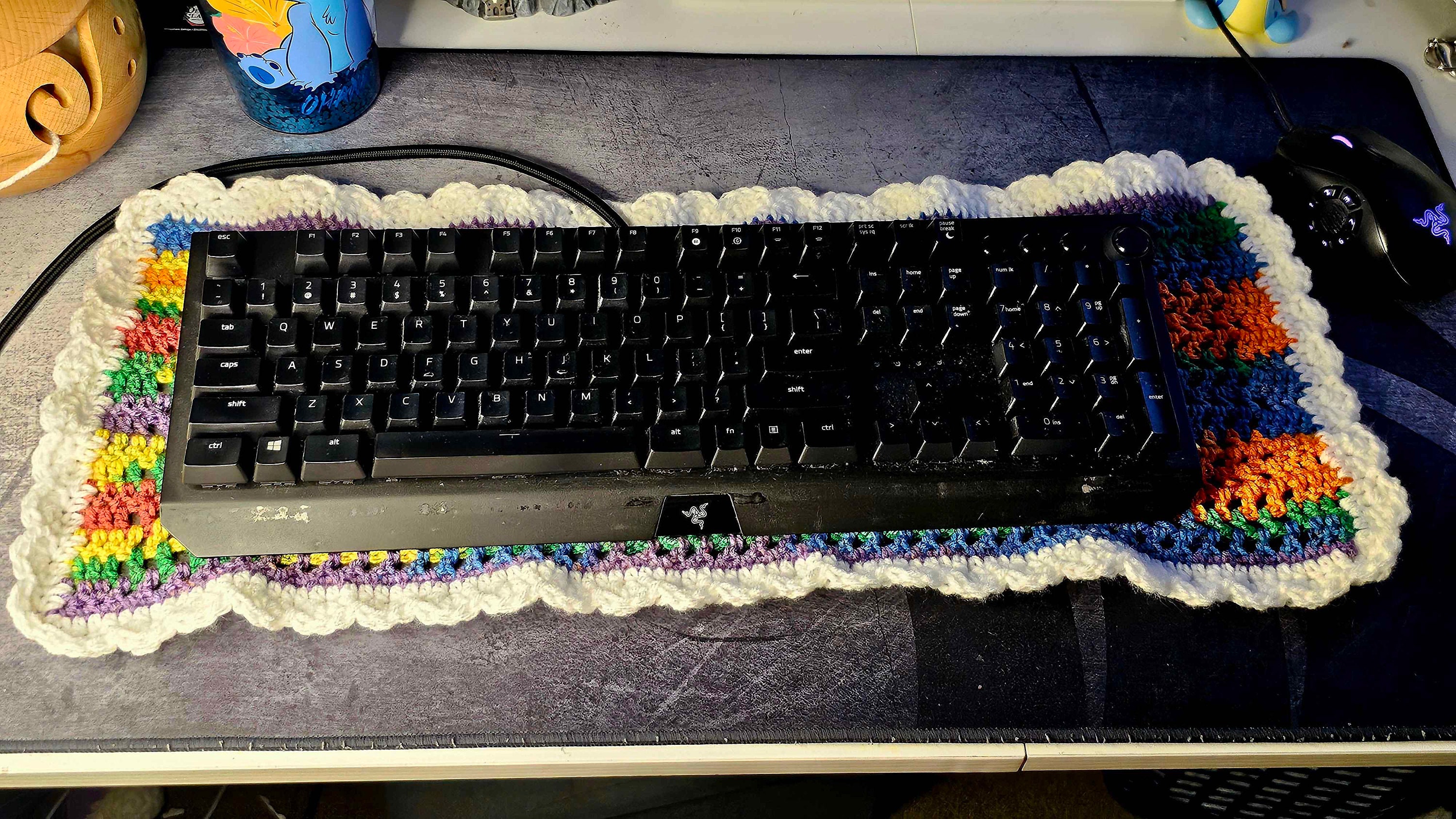Pride Color Inspired Crochet Keyboard Mat - Etsy