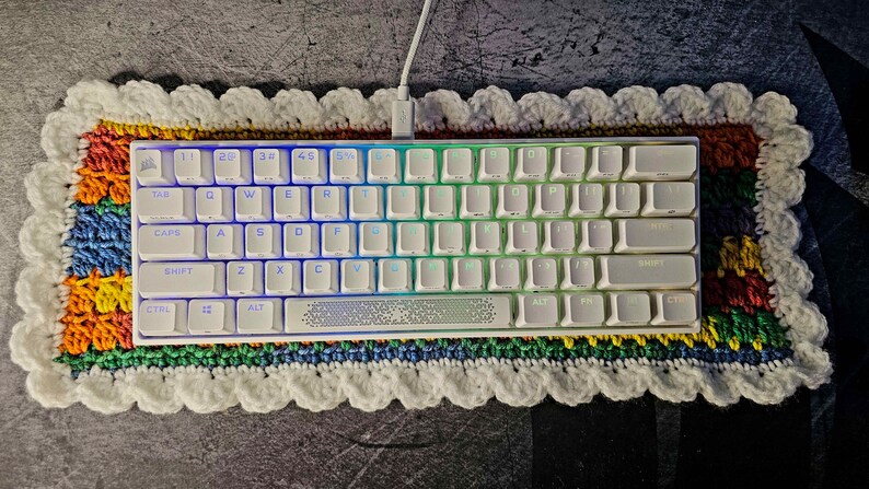 Pride Color Inspired Crochet Keyboard Mat - Etsy