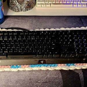 Trans Pride Color Inspired Crochet Keyboard Mat - Etsy