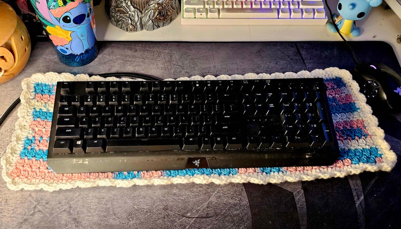 Trans Pride Color Inspired Crochet Keyboard Mat - Etsy