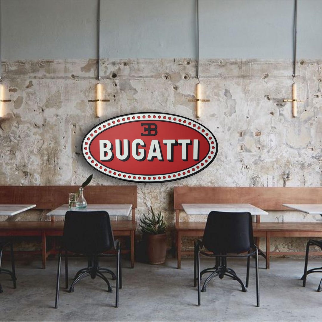 3D Hypercar Inspired | Bugatti Style Logo Sign | Wooden Wall Art ...