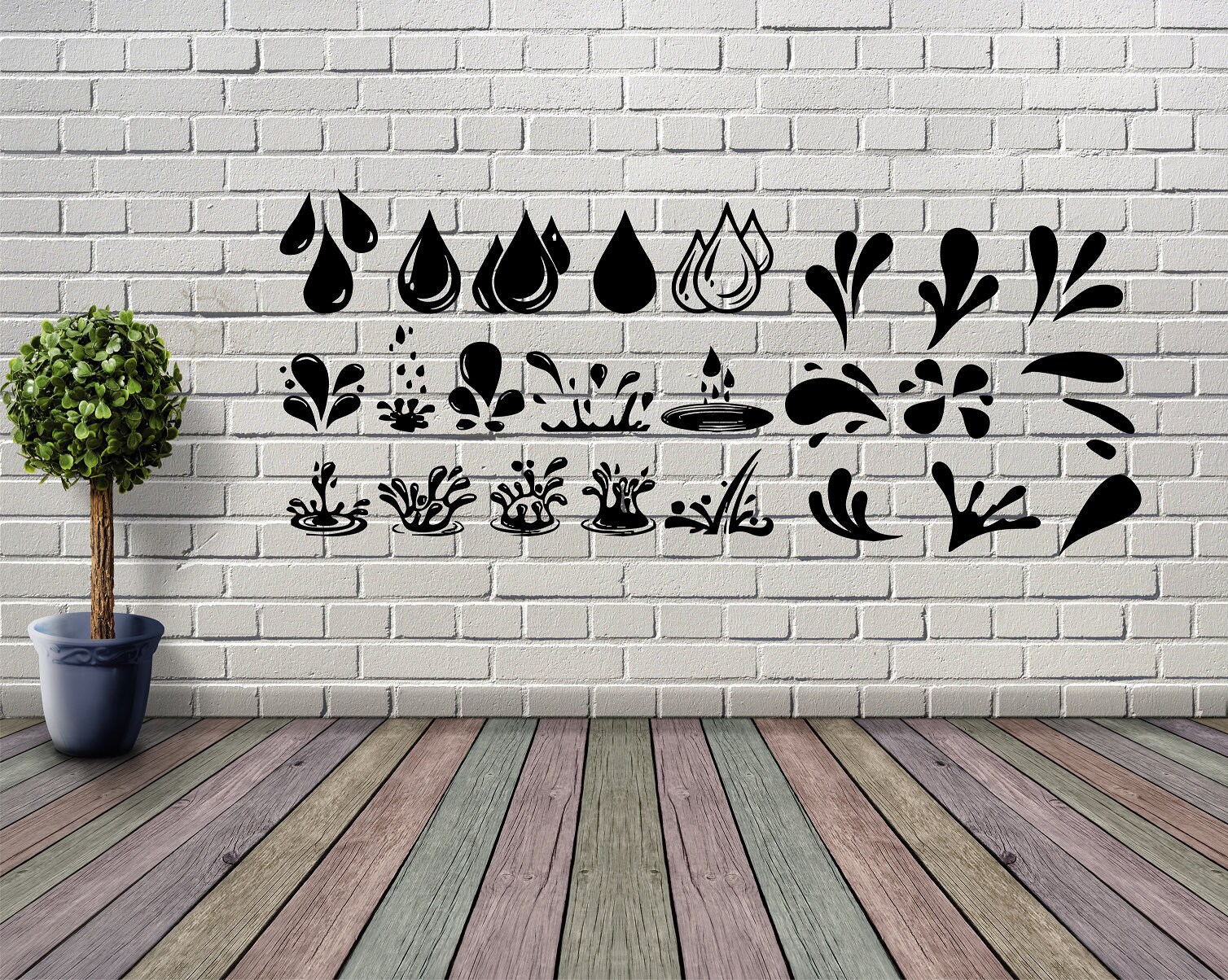 Black Water Splashes SVG - Etsy