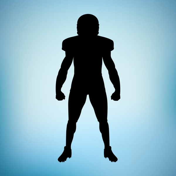 Football Player Back Outline Svg - Etsy