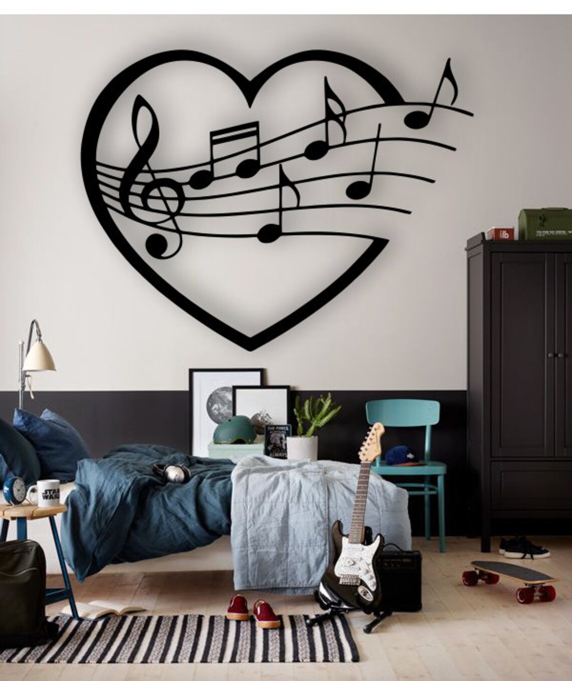 Music Note With Heart Vector SVG. File Instant Download - Etsy