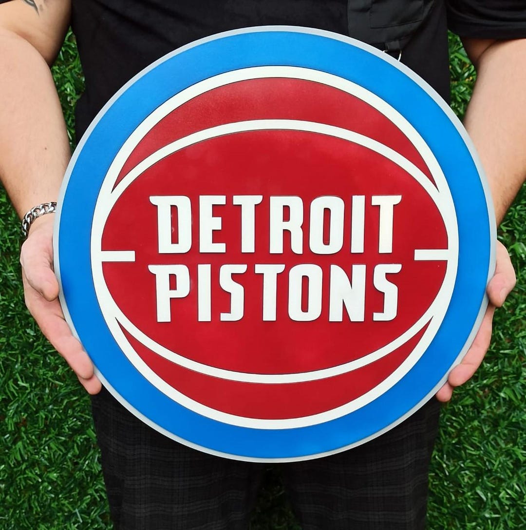 Detroit Pistons 3D Wall Art | Basketball Wall Art Sign | NBA Team Logo ...