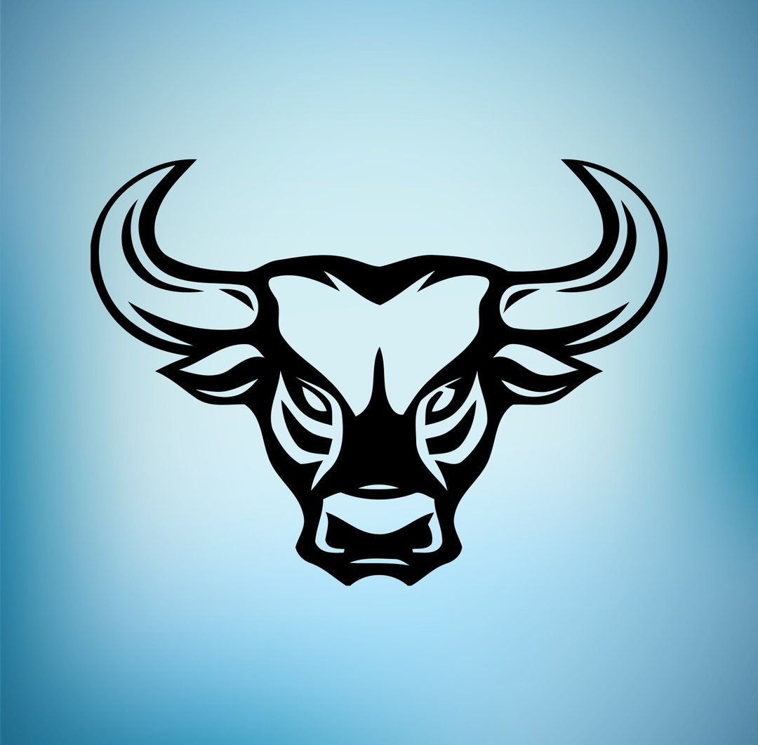 Digital Bull, Bull Head, Cut Files for Cricut. Clip Art Silhouette ...