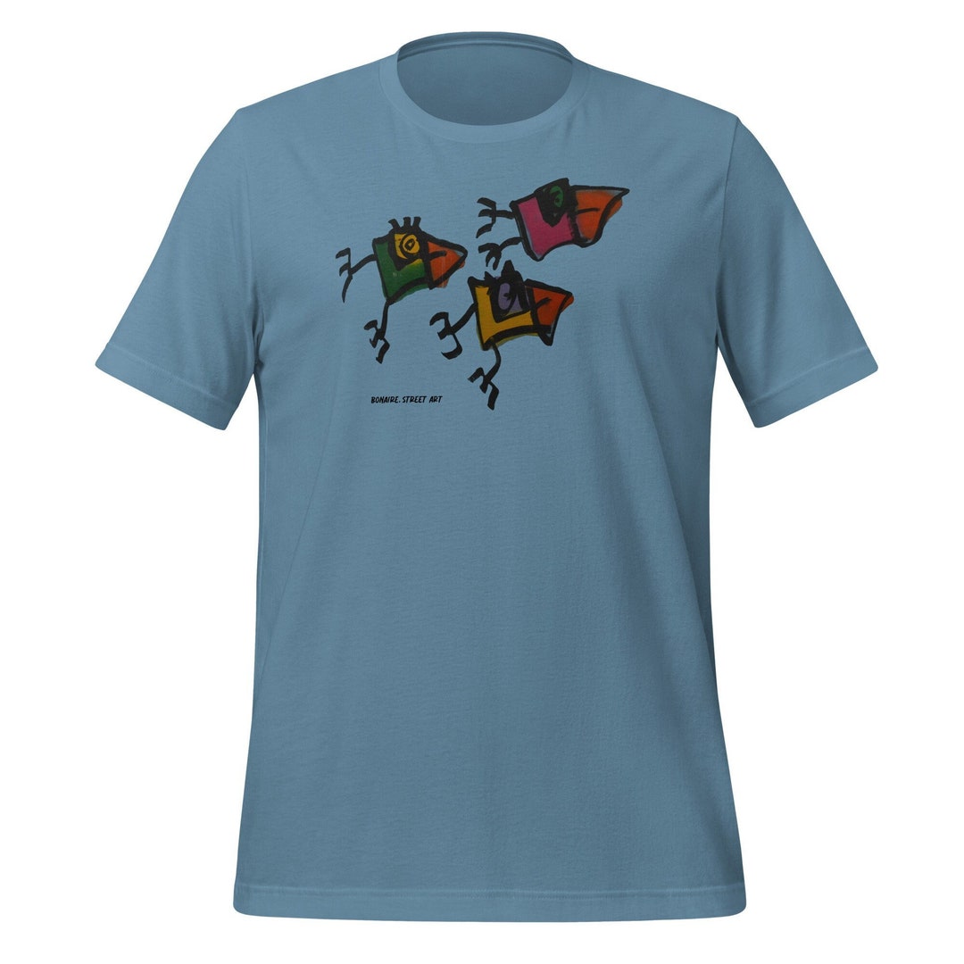 Street Art Tee, Three Little Birds Art, Colorful Street Style Fashion ...