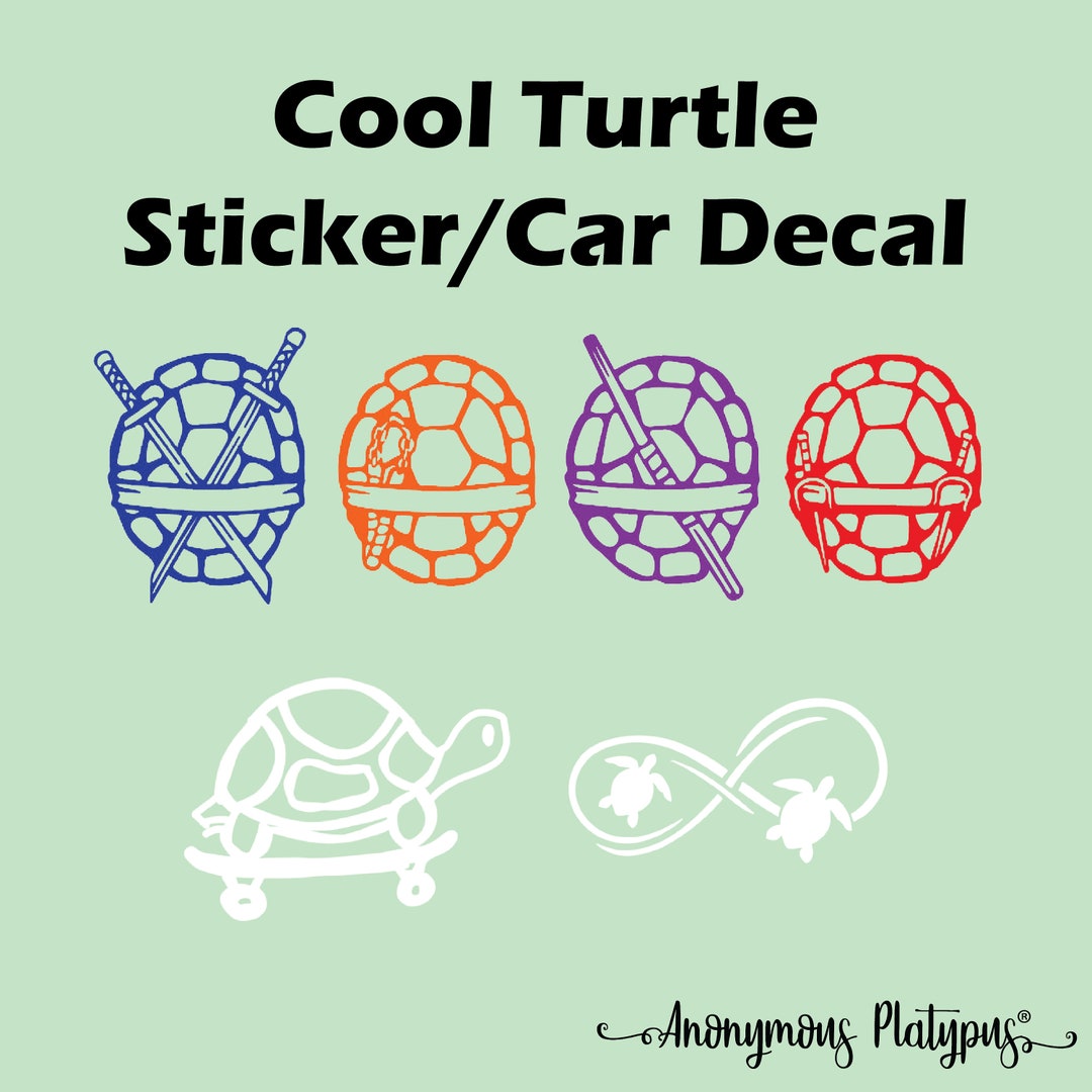 Cool Turtle Car Decal/sticker Bundle Affordable Car Accessories - Etsy