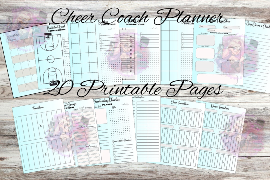Cheerleading Coach Planner PRINTABLE BLUE - Etsy