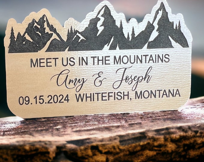 Mountain Wedding Save the Date Magnets, Outdoorsy Wedding, Adventurous ...