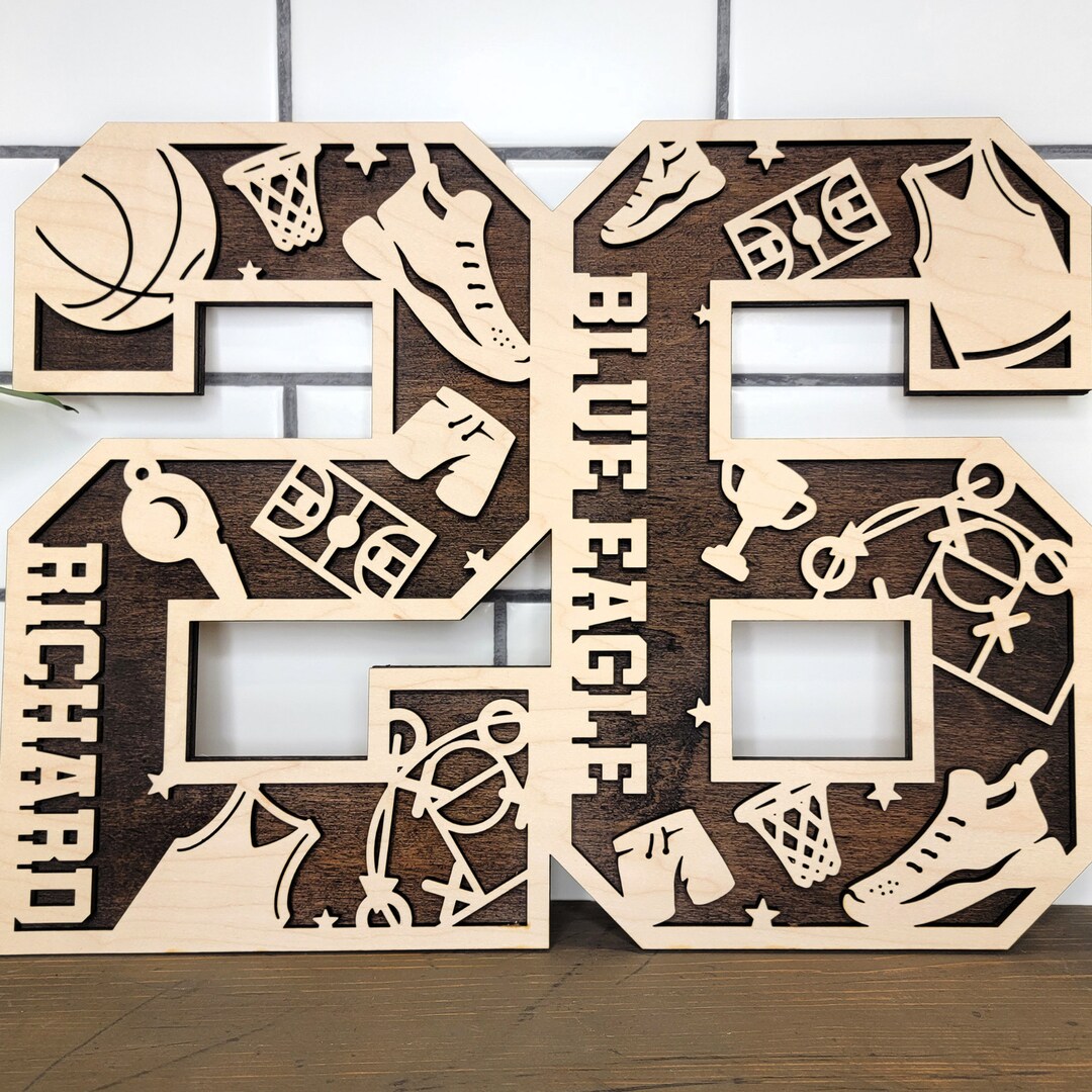 Custom Senior Athlete Number Custom Sport Letter Personalized Sports ...